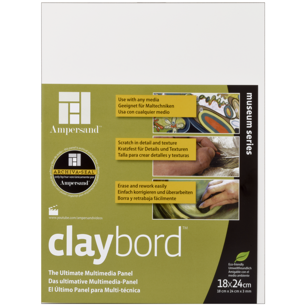 Panel Claybord 3Mm 18X24Cm Ampersand — DISTRIBUIDORA RODIN S.A. DE C.V