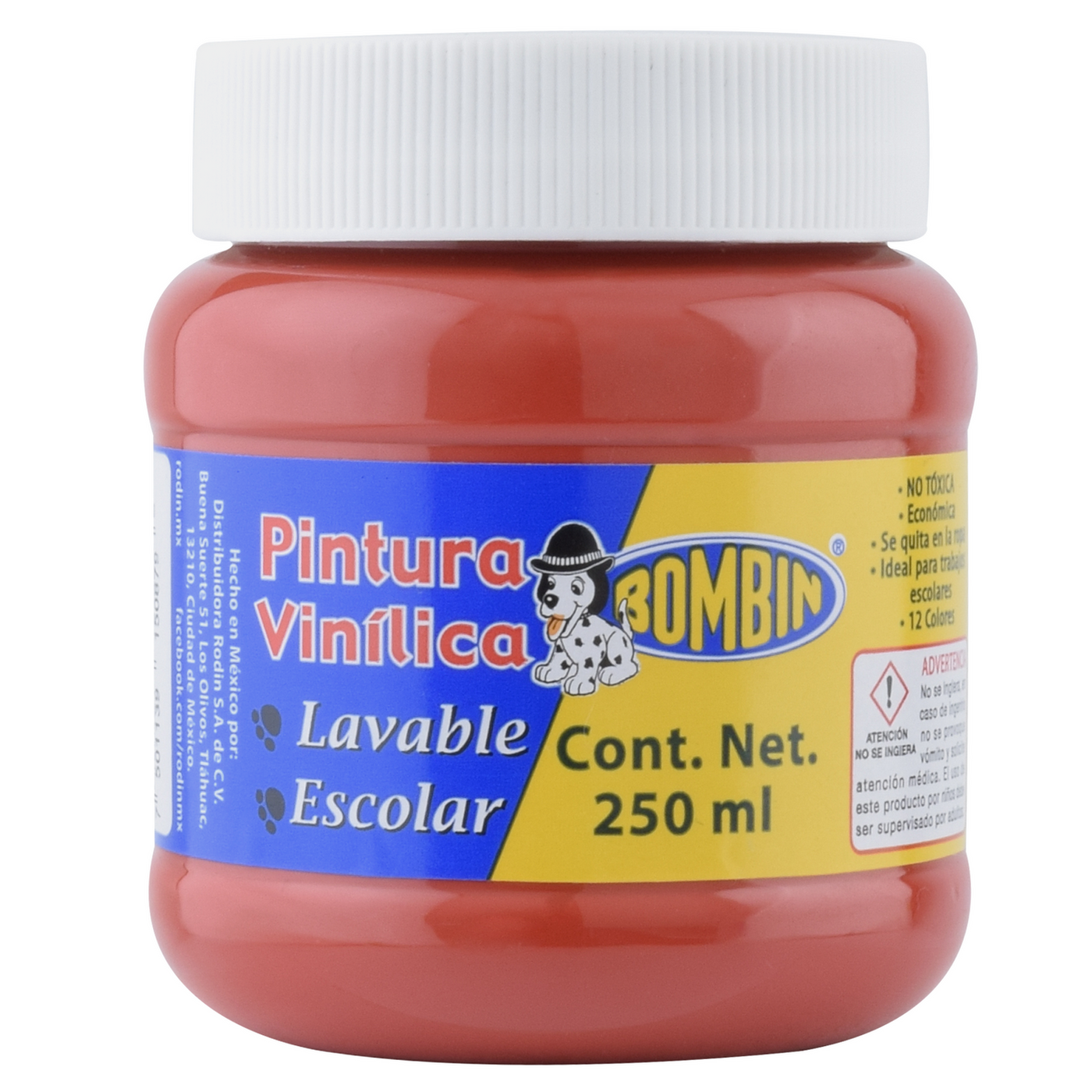 Pintura Vinilica 250 Ml Escolar Diferentes Colores Bombin