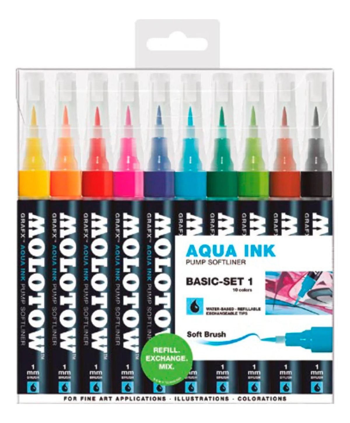 Set Con 12 Marcadores Acuarelables Aqua Ink 1Mm Molotow — DISTRIBUIDORA ...